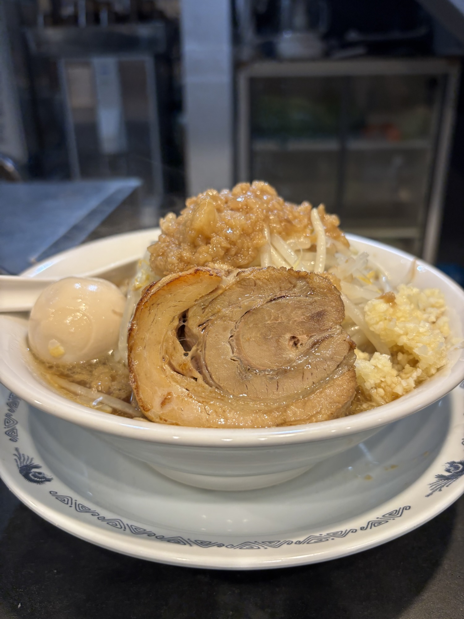 A relatively light Jiro-style ramen in Ueno. However, while light, the ...
